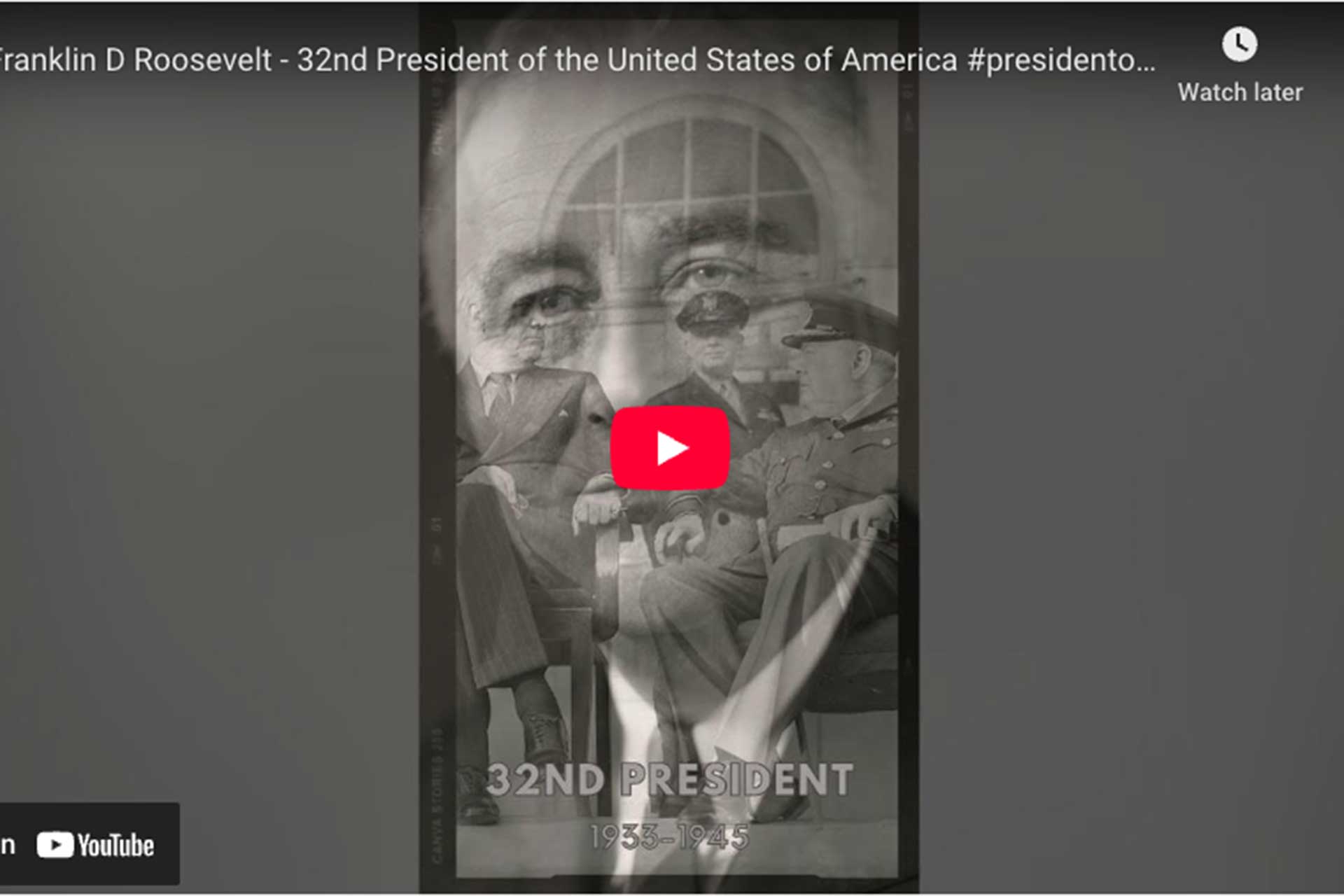 [VIDEO] Franklin D Roosevelt - 32nd President of the United States of ...